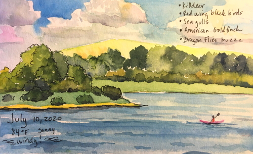 Windy at the Lake Watercolor and Nature Journal Club – Let's Paint Nature!