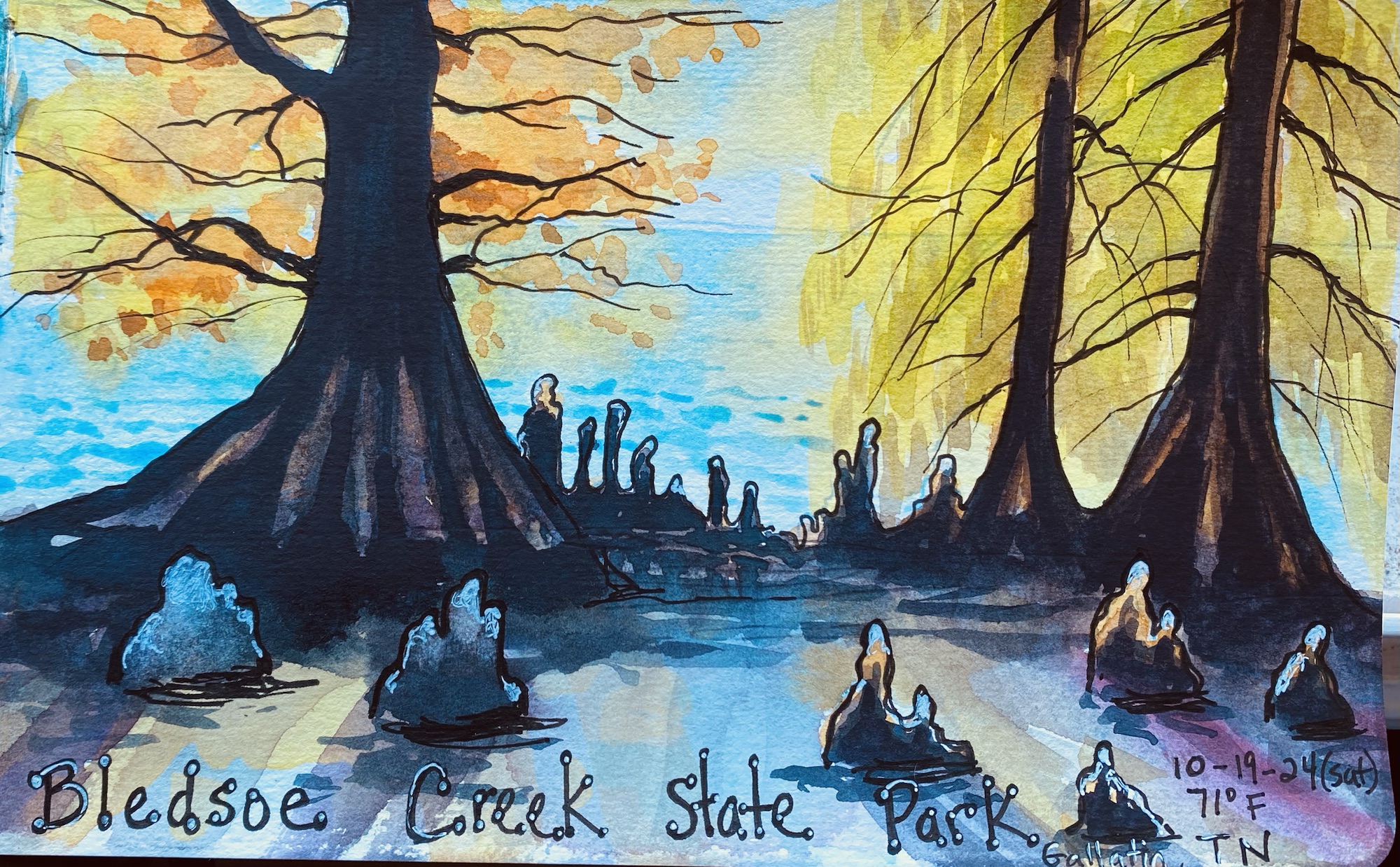 Backlit at Bledsoe – watercolor – Let's Paint Nature!